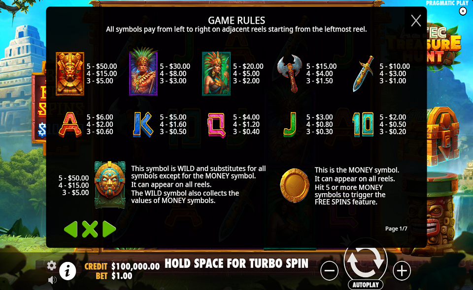 Play Aztec Treasure Hunt by Pragmatic Play - Free Demo